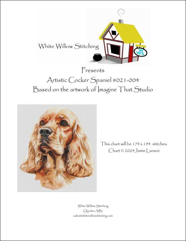 "Artistic Cocker Spaniel" | Cross Stitch Pattern