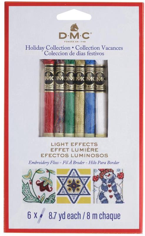 DMC Floss Packs: DMC Light Effects Holiday Metallic Floss 6 per package ...
