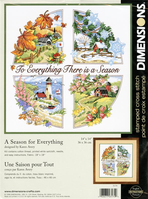 A Season For Everything Stamped Kit (stamped cross stitch kit)
