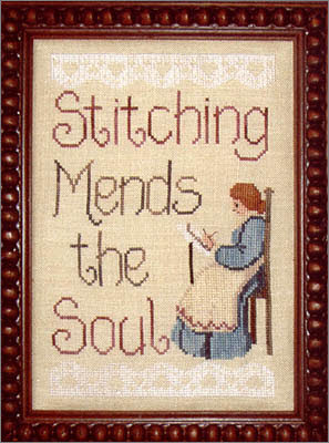 "Stitching Mends The Soul" by Waxing Moon Designs