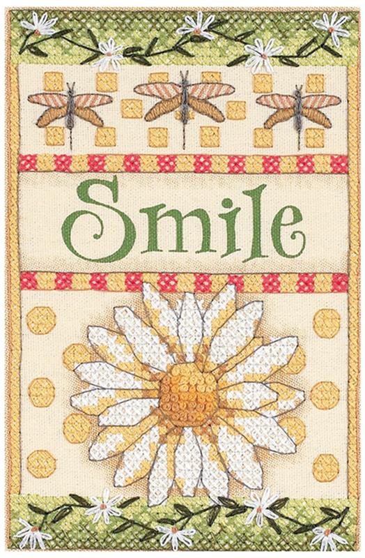 Smile Daisy Mini Stamped Kit (stamped cross stitch kit)