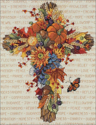Floral Cross Fall (cross stitch kit)