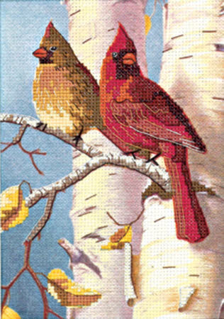 Cardinal Pair (cross stitch kit)