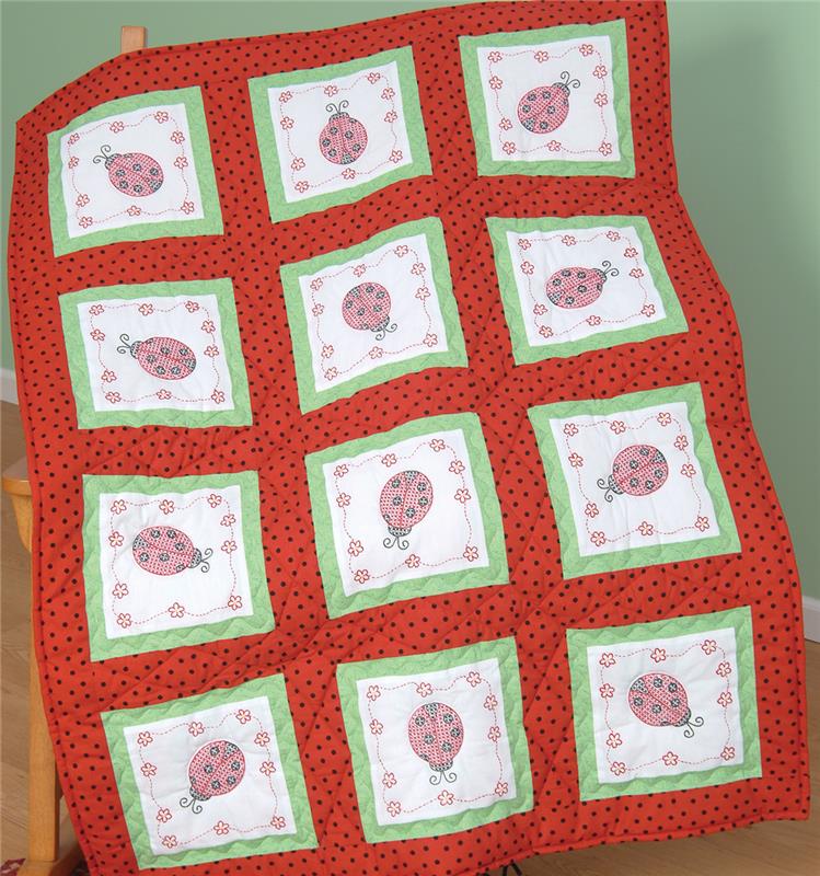Ladybugs Quilt Blocks (stamped cross stitch)