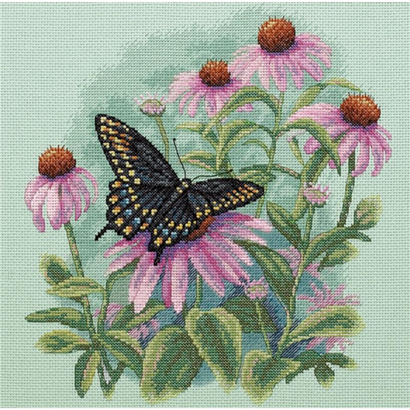 Butterfly & Daisies (cross stitch kit)