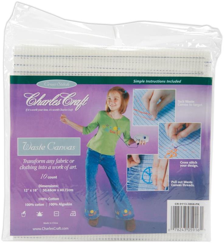 10 Count Waste Canvas cross stitch fabric from Charles Craft, Inc.