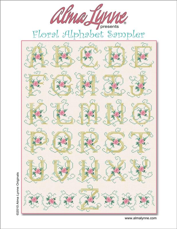 "Floral Alphabet Sampler" by Alma Lynne Designs