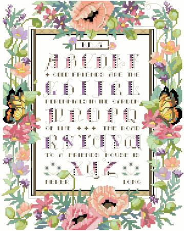 "Alphabet Floral Sampler" by Kooler Design Studio