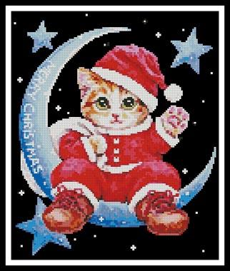 "Santa on the Moon" by Artecy Cross Stitch