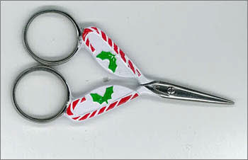 "Candy Cane Scissors (Gold)" | Cross Stitch Item