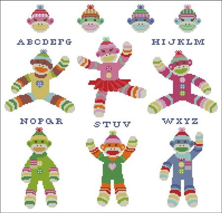 "Sock Monkeys Colorful" by PinoyStitch
