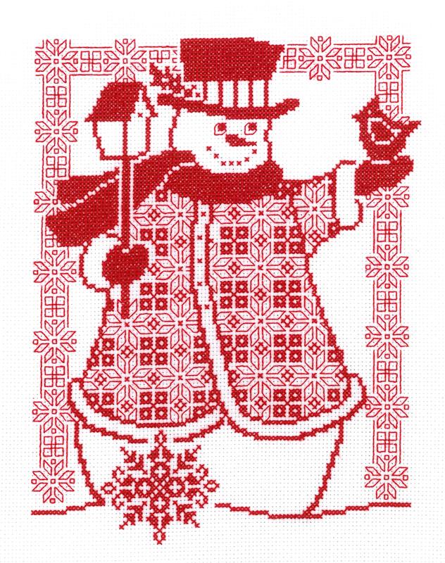 "Redwork Snowman" by Imaginating