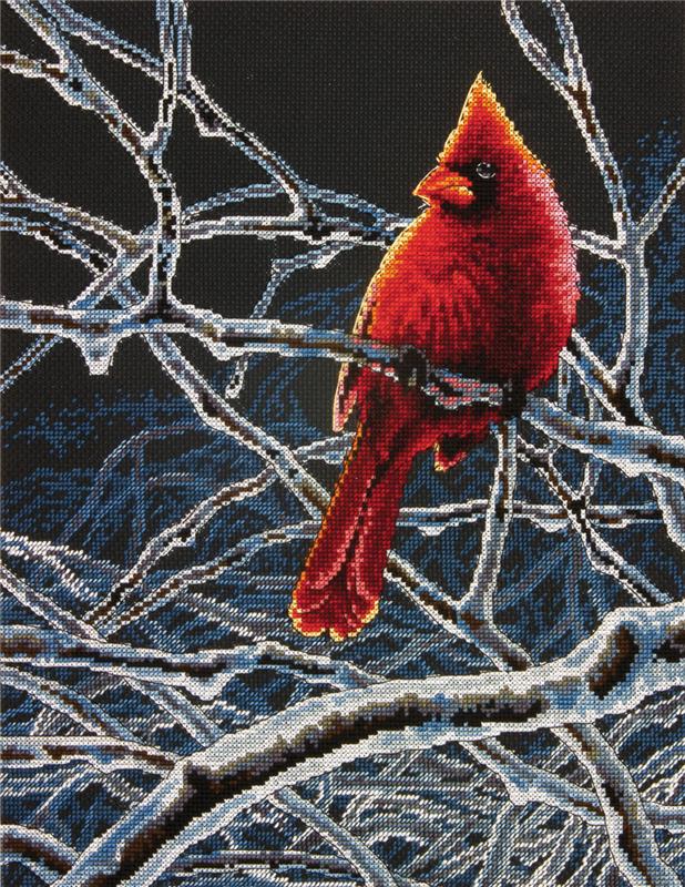 Ice Cardinal (cross stitch kit)