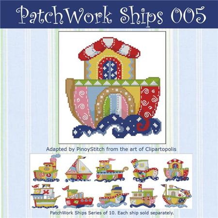 "Patchwork Ships 005" by PinoyStitch