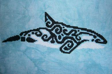 "Tribal Orca" by White Willow Stitching