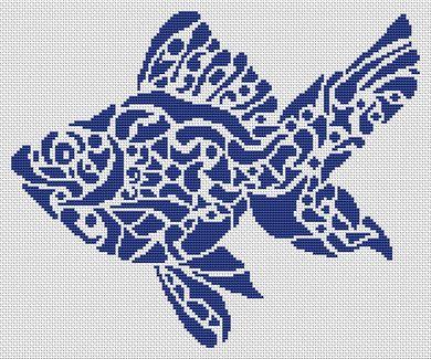 "Tribal Fish" by White Willow Stitching