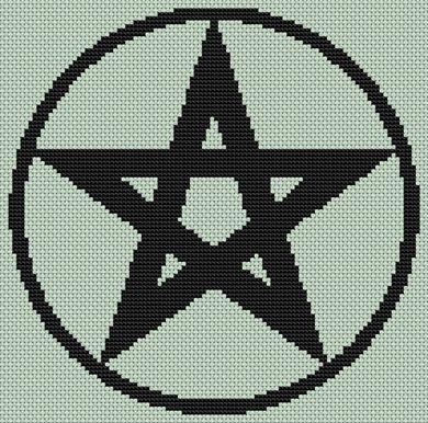 "Black Pentacle" by White Willow Stitching