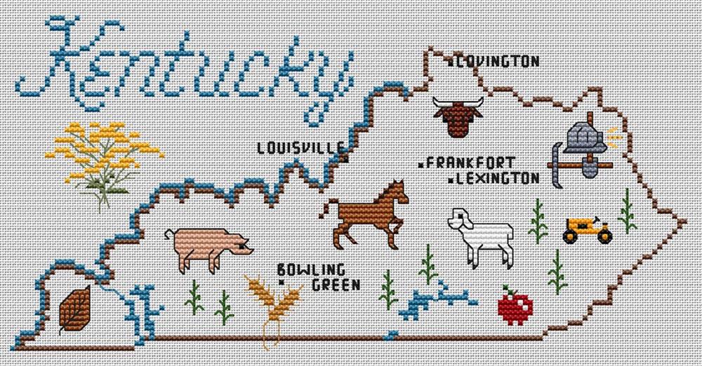 "Kentucky Map" by Sue Hillis Designs