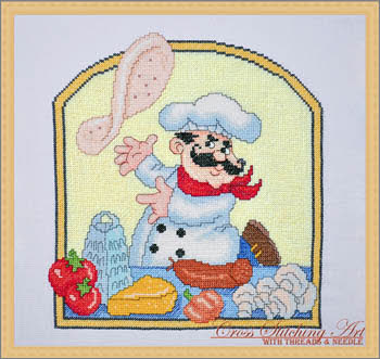 "Pizza Chef" by Cross Stitching Art