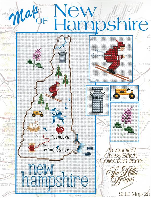 "New Hampshire Map" by Sue Hillis Designs