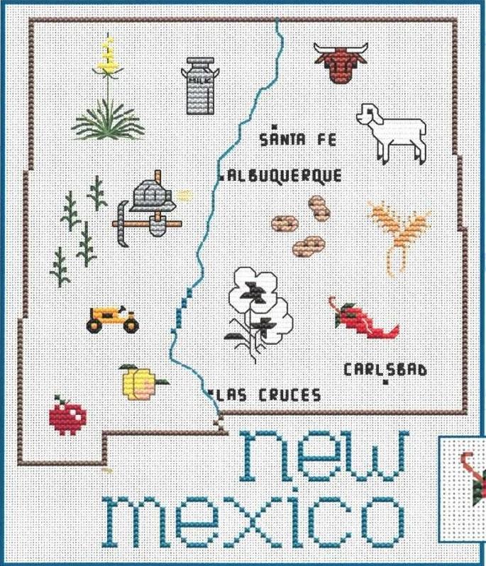 "New Mexico Map" by Sue Hillis Designs