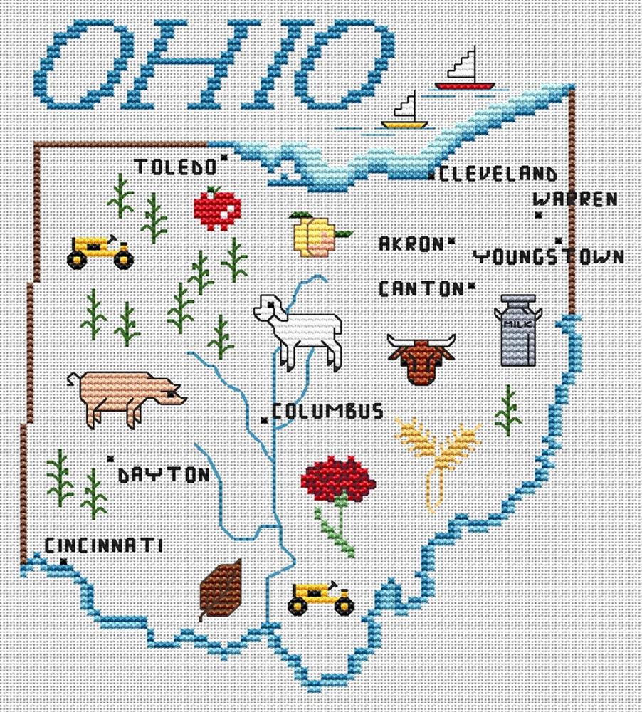 "Ohio Map" by Sue Hillis Designs