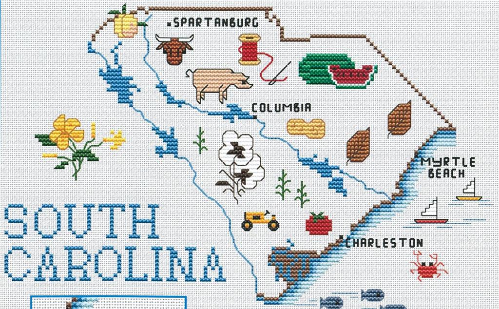 "South Carolina Map" by Sue Hillis Designs