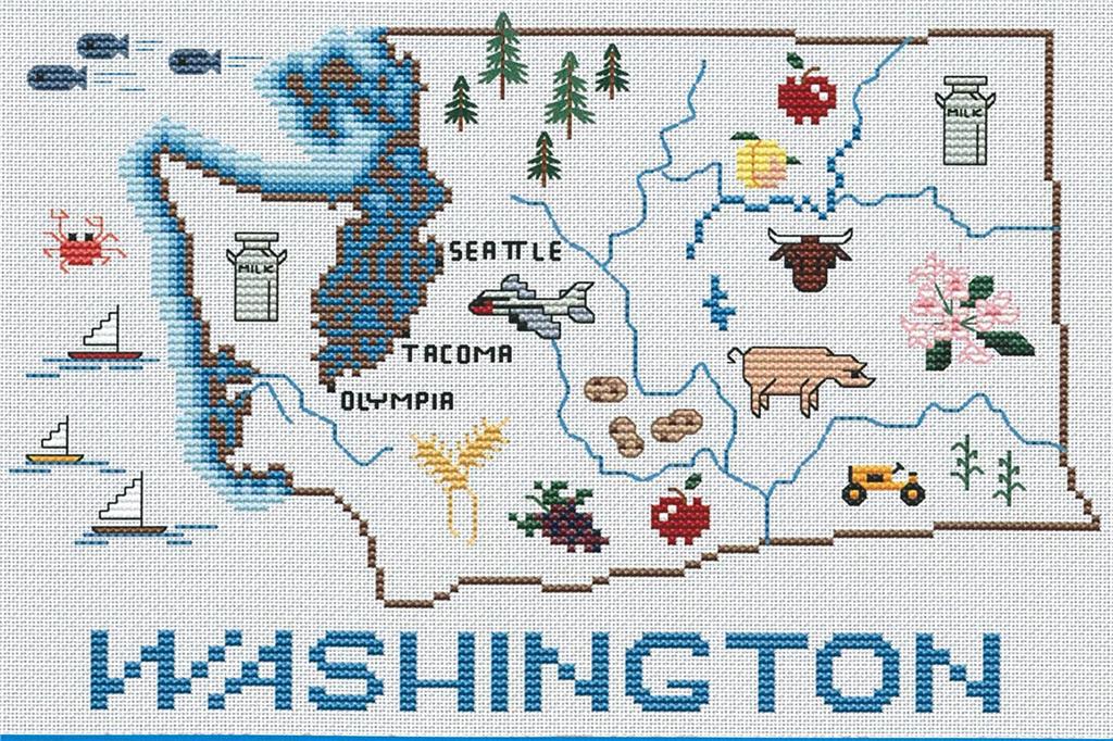 "Washington Map" by Sue Hillis Designs