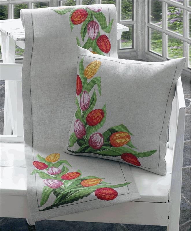 Tulips Runner (cross stitch kit)