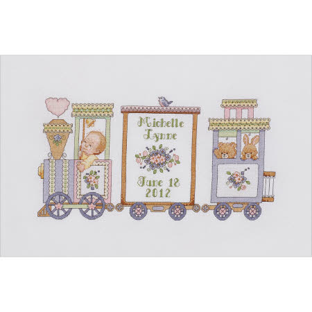 Choo Choo Train Birth Record (cross stitch kit)