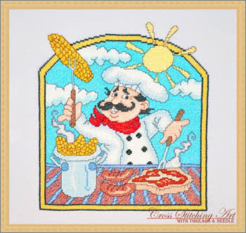 "BBQ Chef" by Cross Stitching Art