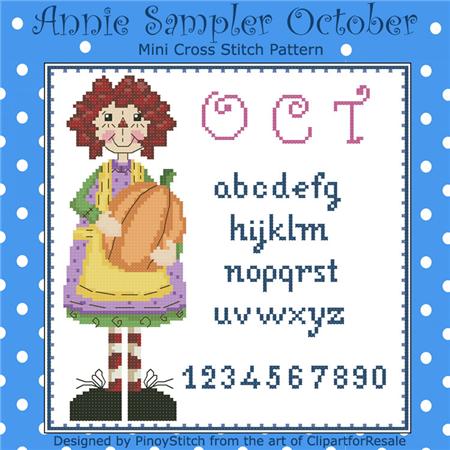 Annie Mini Sampler 010 October | Cross Stitch Pattern
