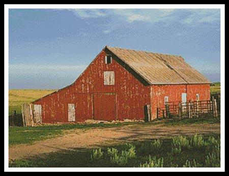 "Red Barn on a Farm" | Cross Stitch Pattern