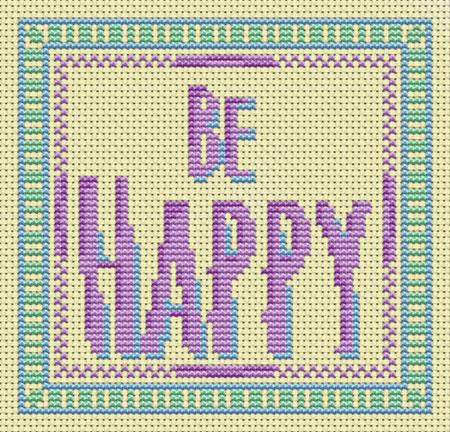 "Be Happy Cross Stitch Pattern"