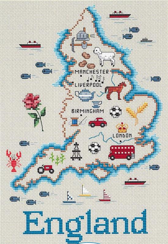 "England Map" | Cross Stitch Pattern