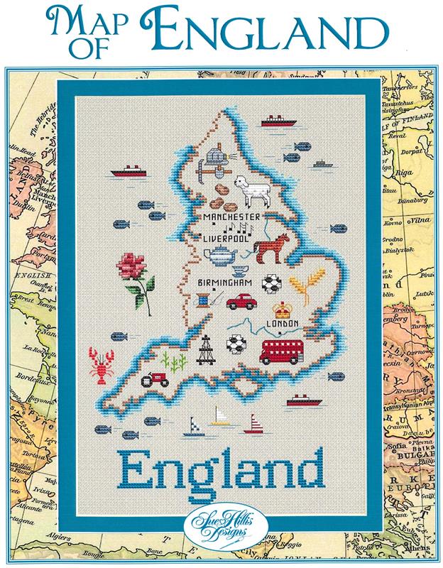 "England Map" | Cross Stitch Pattern