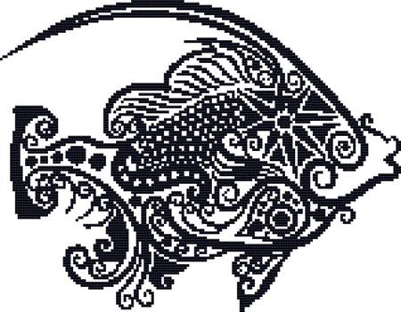 "Fanciful Fish Cross Stitch Pattern"