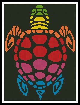 Mini Rainbow Turtle | Cross Stitch Pattern