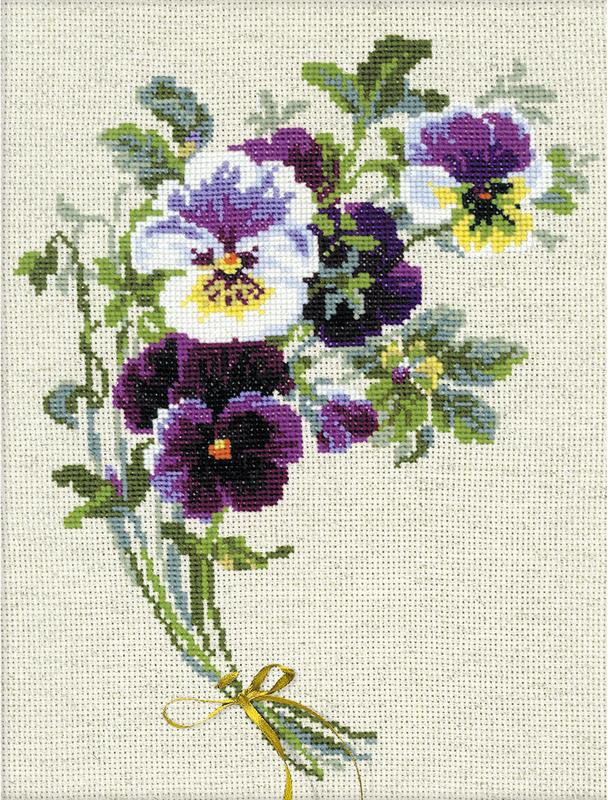 "Bunch Of Pansies" | Cross Stitch Kit