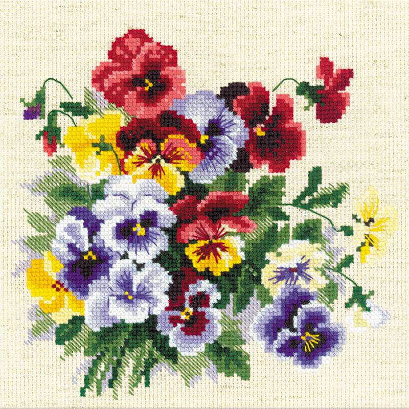 "Pansy Medley" | Cross Stitch Kit