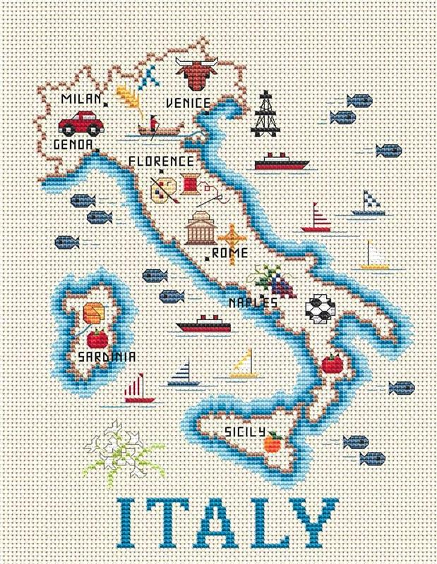 "Italy Map" | Cross Stitch Pattern