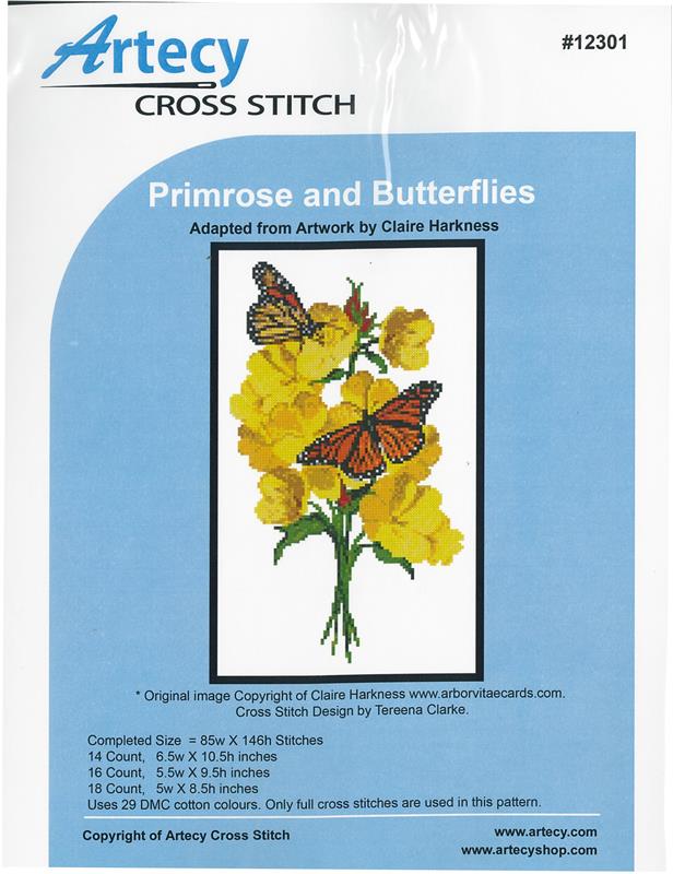 "Primrose and Butterflies" | Cross Stitch Pattern