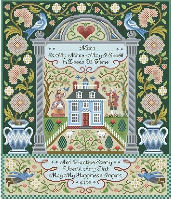 "American Antique Sampler" | Cross Stitch Pattern