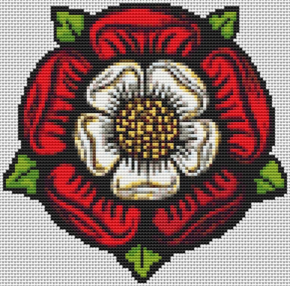  Tudor Rose Cross Stitch Pattern