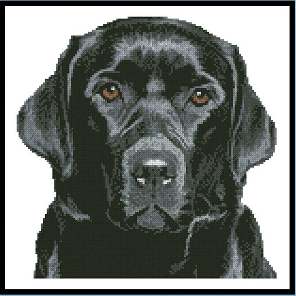 "Mini Black Labrador" | Cross Stitch Pattern