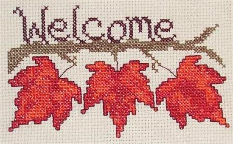 "Fall Leaf Welcome" | Cross Stitch Pattern