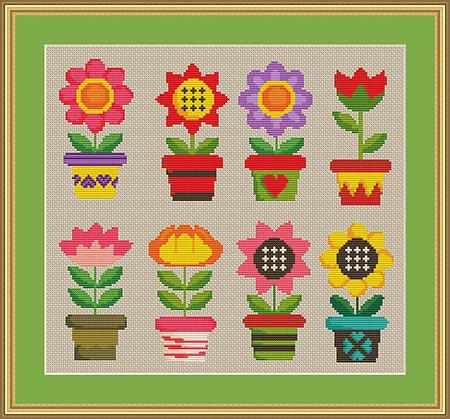 "Fun Flowers (Color Graphs)" | Cross Stitch Pattern
