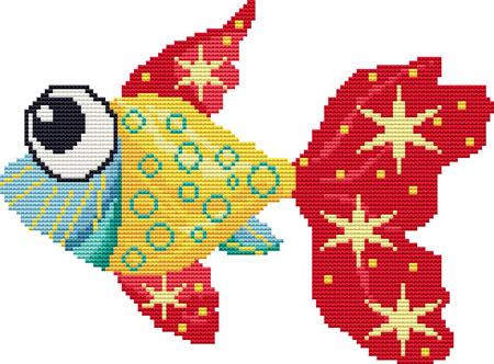 "Funky Fish Cross Stitch Pattern"