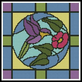 "Stained Glass Square 4" | Cross Stitch Pattern