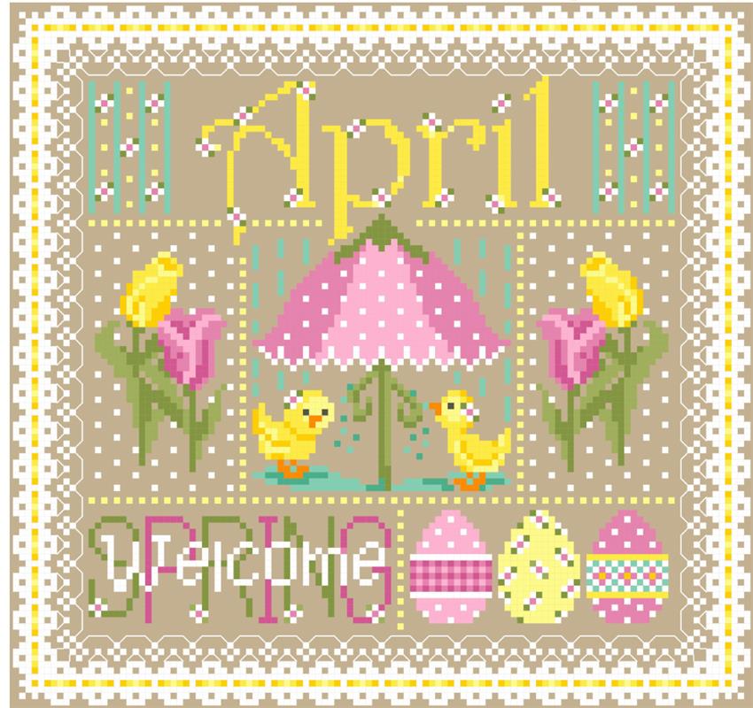 "April Sampler" | Cross Stitch Pattern